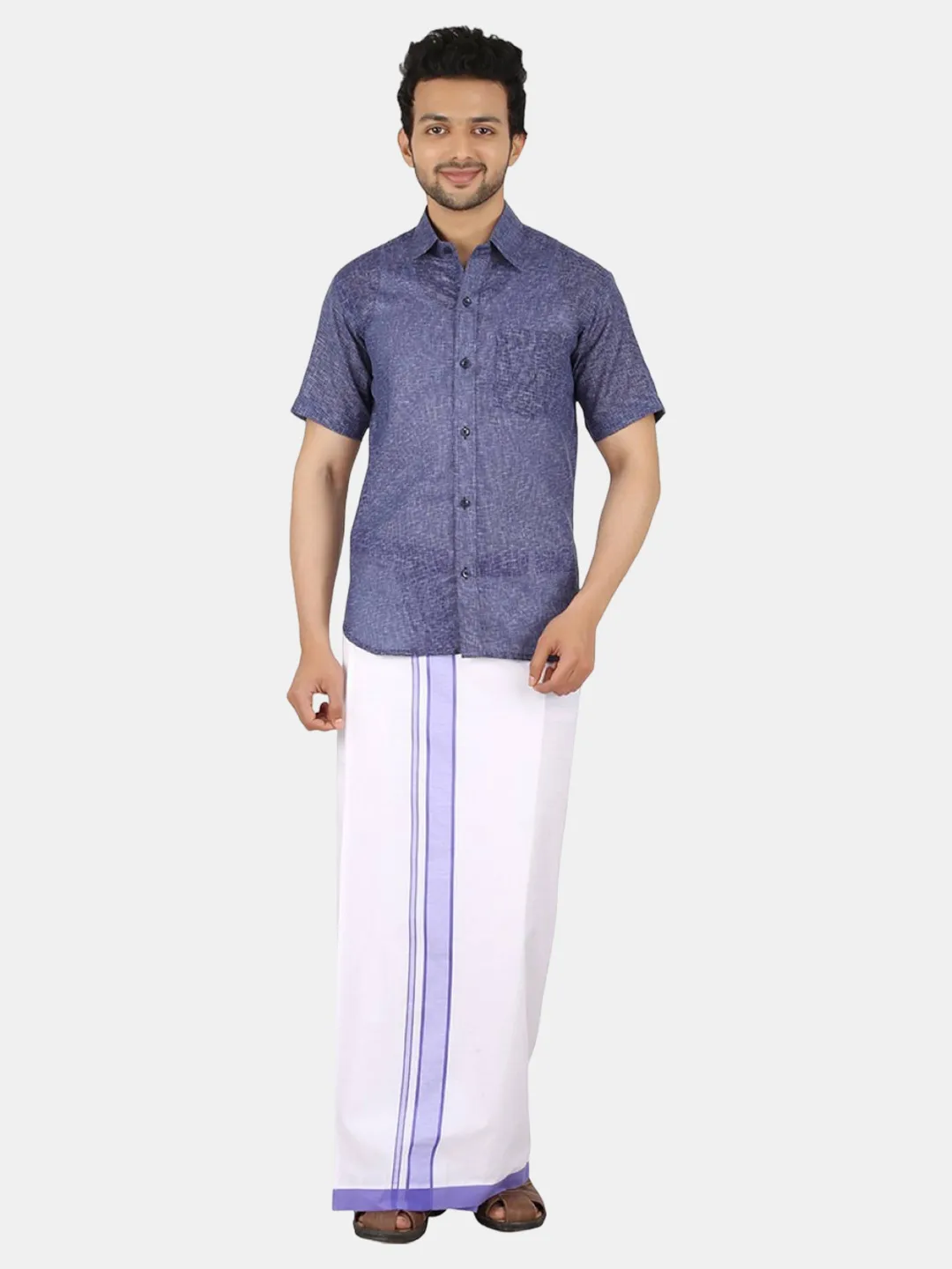 lavender border dhoti